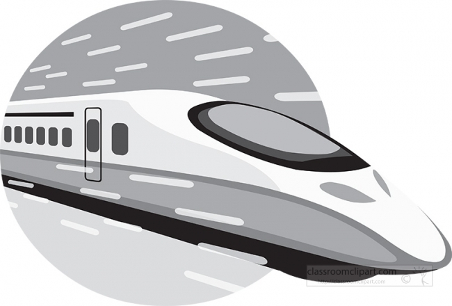 train traveling in high speed gray color - Classroom Clip Art