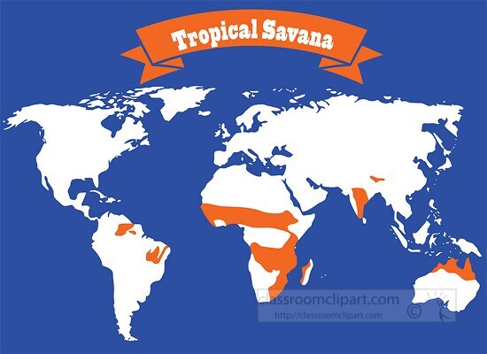 tropical savana map biome clipart - Classroom Clip Art