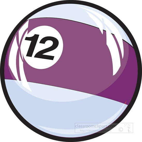 twelve number billard ball clipart - Classroom Clip Art
