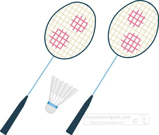 two aluminum badminton racquets with shuttlecock clipart - Classroom ...