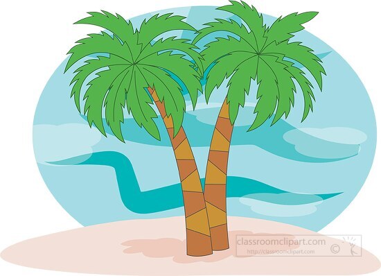 Two Palm Trees Clipart - Classroom Clip Art