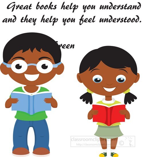 two students standing reading a book clipart 22 - Classroom Clipart