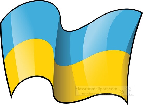 Ukraine wavy country flag clipart - Classroom Clip Art