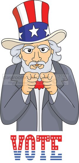 Voting Clipart-uncle sam character encouraging people to vote in ...