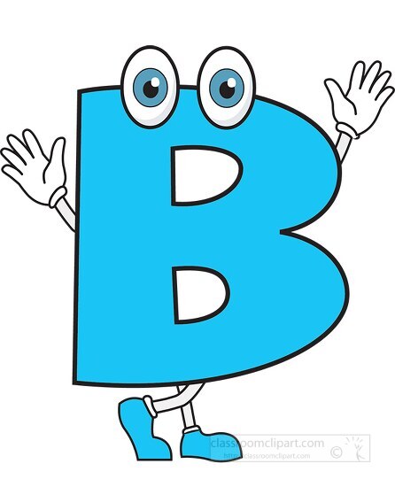 upper case letter B cartoon alphabet - Classroom Clip Art