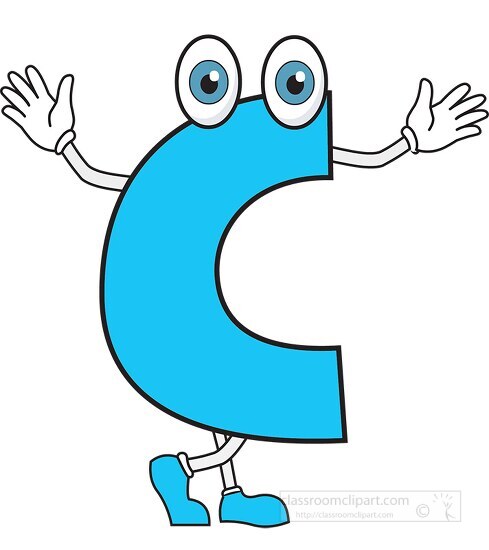 upper case letter C cartoon alphabet - Classroom Clip Art