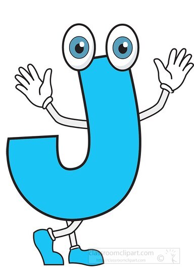 upper case letter J cartoon alphabet - Classroom Clip Art