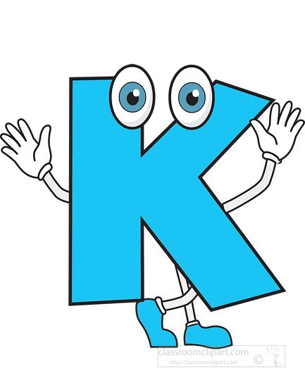 upper case letter K cartoon alphabet - Classroom Clip Art