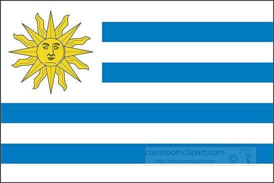 Uruguay flag flat design clipart - Classroom Clip Art