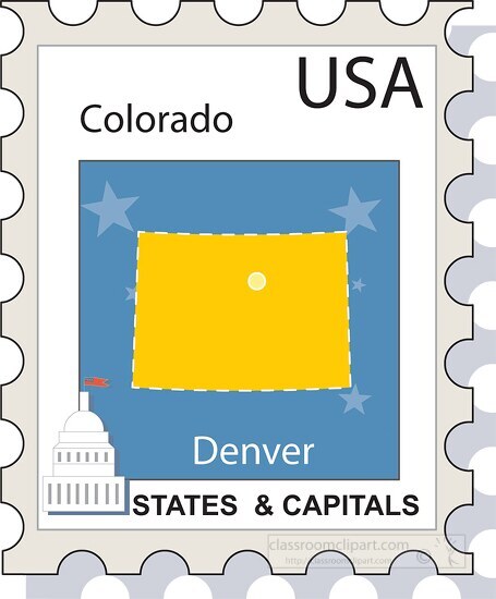 us state colorado stamp 06 - Classroom Clip Art