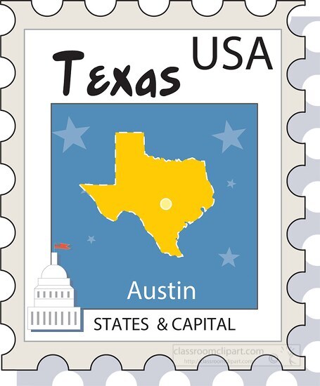 us state texas stamp clipart - Classroom Clipart