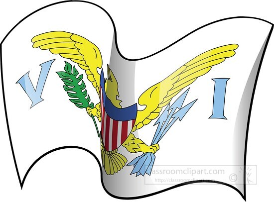 us virgin island state flag waving clipart - Classroom Clip Art