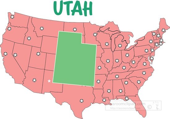utah map united states clipart - Classroom Clip Art