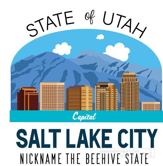 utah state capital salt lake city nickname beehive state vector ...