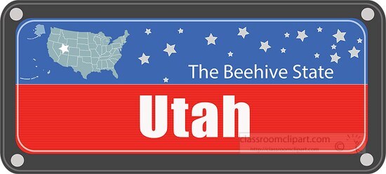 utah state license plate with nickname clipart - Classroom Clip Art