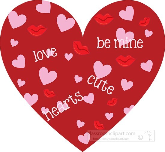 Free valentines day heart filled with words clipart - Classroom Clipart