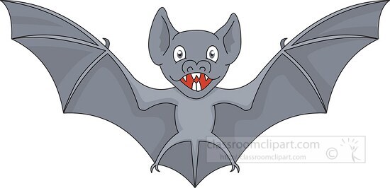 vampire bat showing teeth clipart - Classroom Clip Art