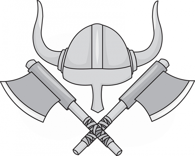 vikings helmet weapon gray 01 - Classroom Clip Art