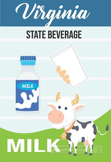 virginia state beverage milk vector clipart - Classroom Clipart