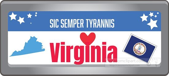 virginia state license plate with motto clipart - Classroom Clip Art