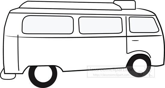 volkswagon van black outline clipart - Classroom Clip Art