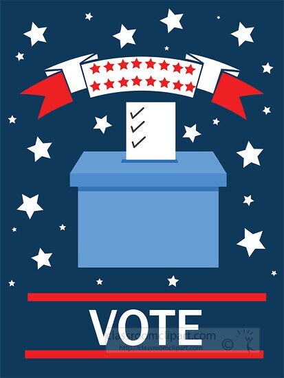 vote poster design with ballot box clipart - Classroom Clip Art