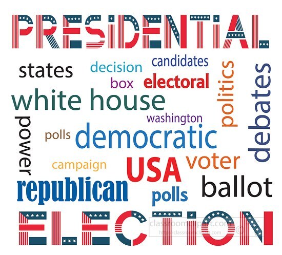 voting election word wall clipart - Classroom Clip Art