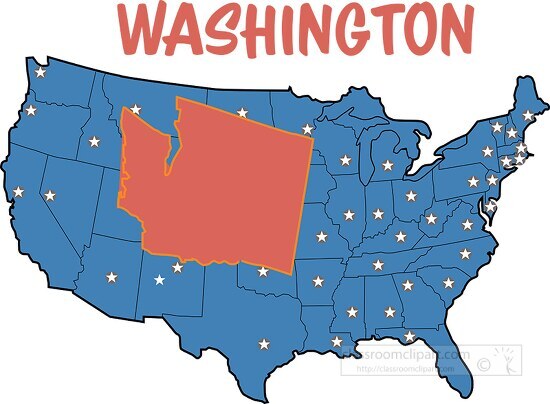 washington map united states clipart - Classroom Clip Art