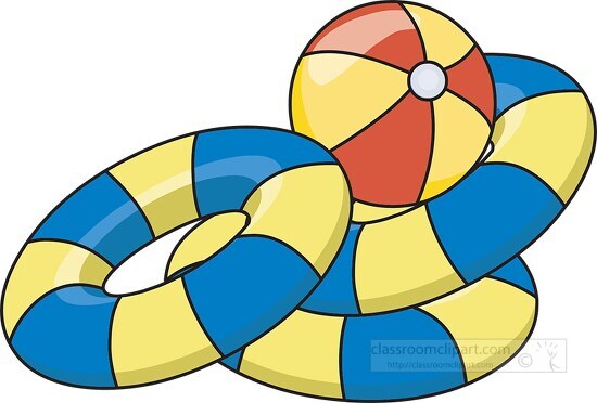 water inflatables lfe preservers and ball clipart - Classroom Clip Art