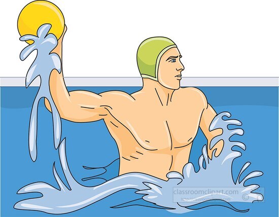 water polo player with power shot clipart - Classroom Clip Art