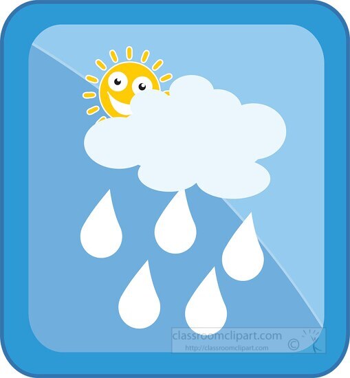 weather icon sun rain cloud - Classroom Clip Art