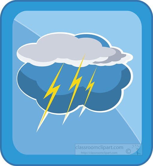 weather icons clouds lightning 3 - Classroom Clip Art