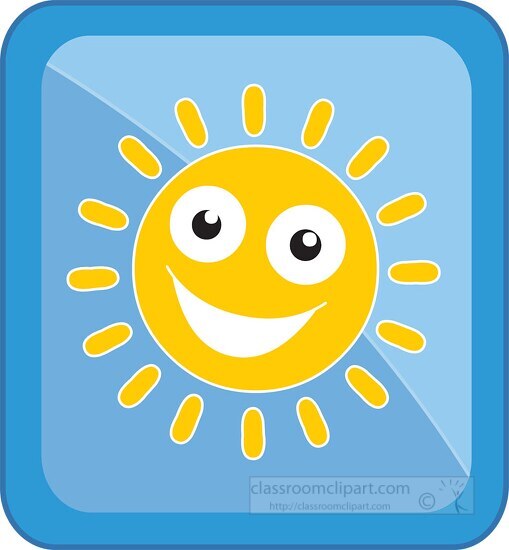 weather icons happy sun - Classroom Clip Art
