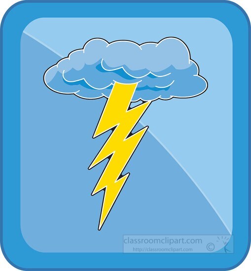 weather icons lightning clouds - Classroom Clip Art