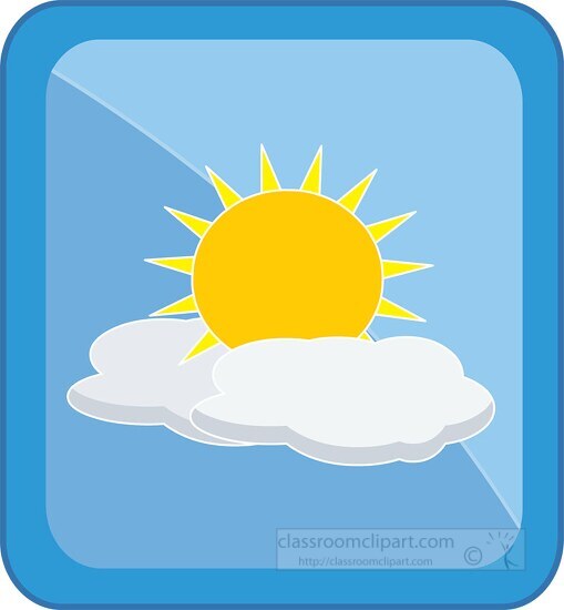weather icons sun clouds - Classroom Clip Art