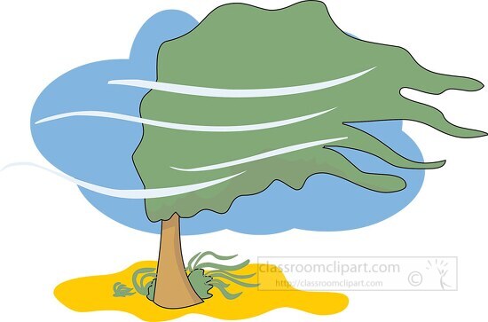 weather tree blowing in wind clipart - Classroom Clip Art