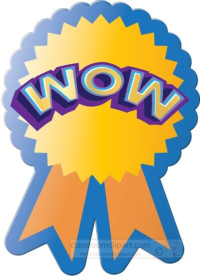 wow motivational award sticker - Classroom Clip Art