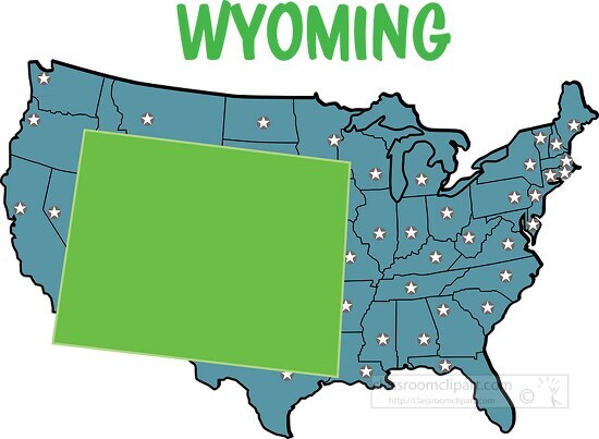 wyoming map united states clipart - Classroom Clip Art
