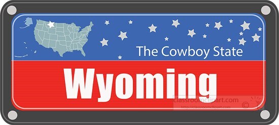 Wyoming State Clipart - wyoming state license plate with nickname clipart