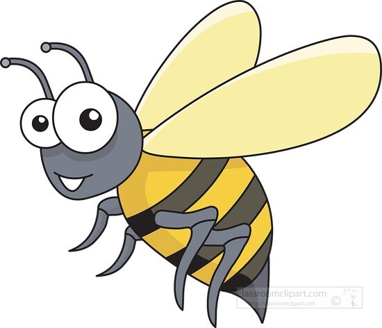 yellow bee insects clipart - Classroom Clipart