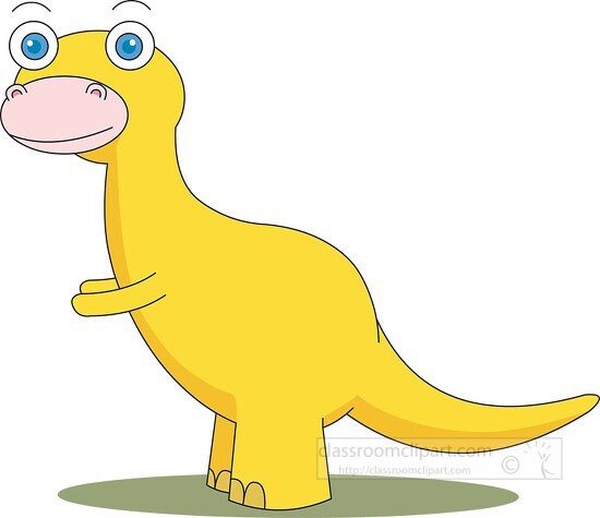 yellow cartoon dinosaur 04 - Classroom Clip Art