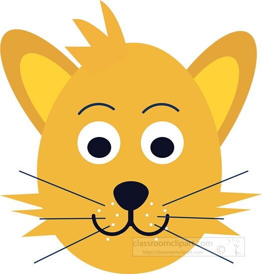 yellow cat cartoon style clipart - Classroom Clip Art