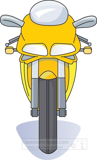 Yellow Motorcycle Clipart - Classroom Clipart