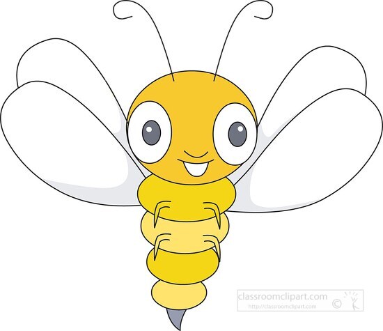 yellow termite cartoon with wings clipart - Classroom Clipart
