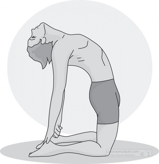 yoga backbend pose gray 04 - Classroom Clip Art