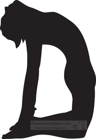yoga backbend silhouette - Classroom Clip Art
