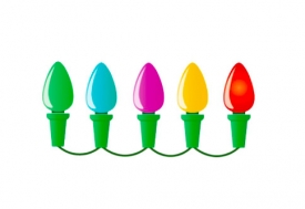 brightly colored flashing christmas lights animated clipart