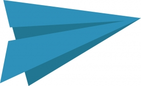 blue paper airplane vector clipart