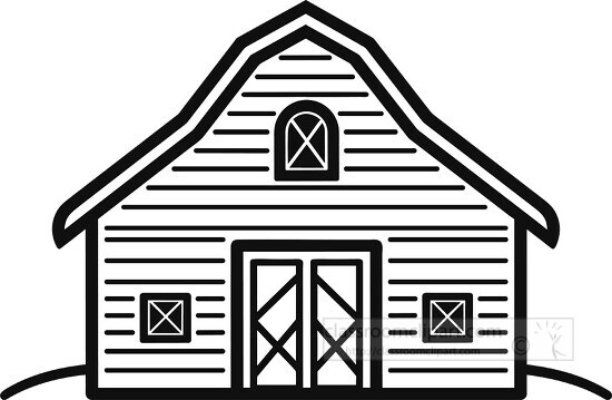 Black White Outline Clipart-barn-black-outline