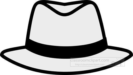 Black White Outline Clipart-mens-hat-black-outline